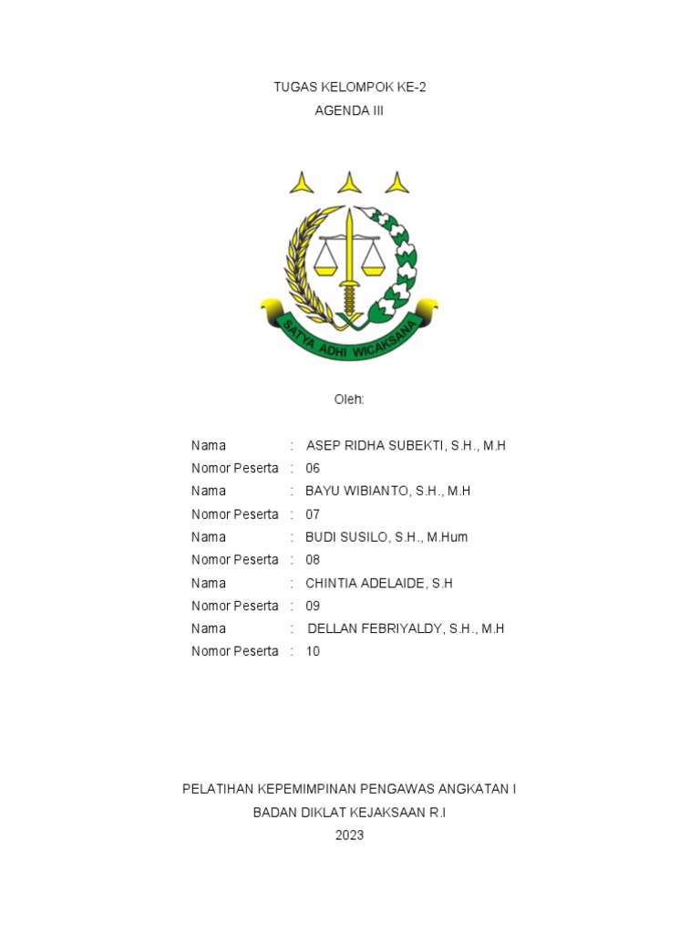 I - Kelompok I-B - Agenda III Ke-2 CONTOH PDF | PDF