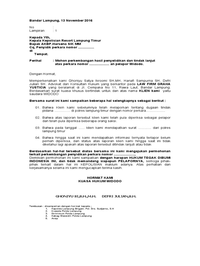 Surat Permintaan SP2HP | PDF | Ilmu Sosial | Hukum