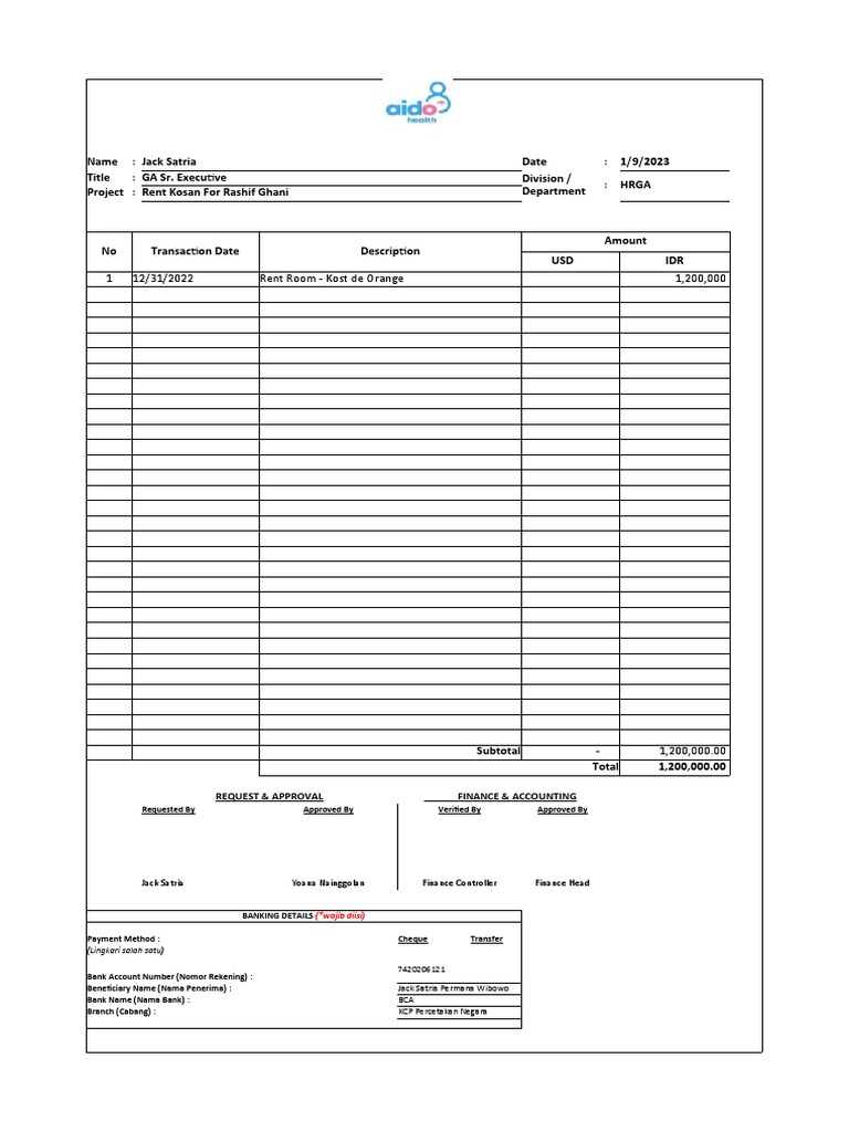 Form Reimbursement General | PDF