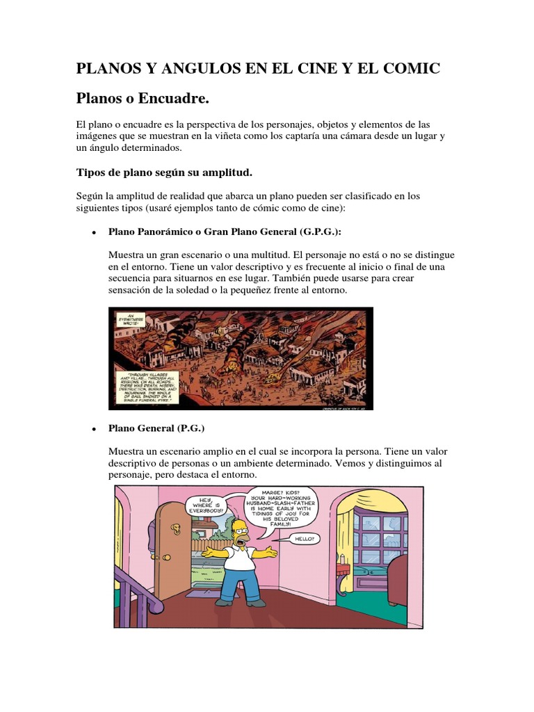 Planos y Ángulos en Cómics y Cine | PDF | Cómics