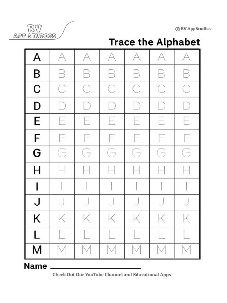 120 Free Printable Worksheets For Kids Practice Alphabet Tracing ...