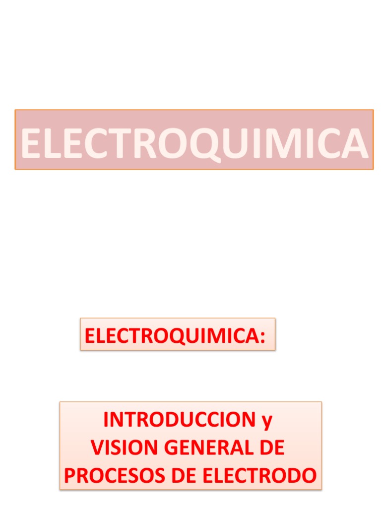 Electroquimica 1 | PDF | Electrodo | Electroquímica