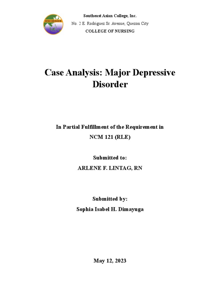 Case Analysis | PDF | Major Depressive Disorder | Depression (Mood)