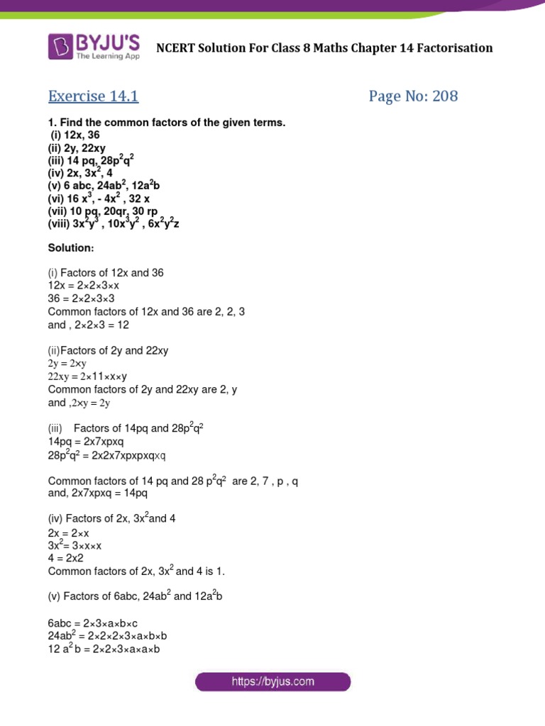 07 - Ncert Solutions Jan27 For Class 8 Maths Chapter 14 PDF | PDF ...