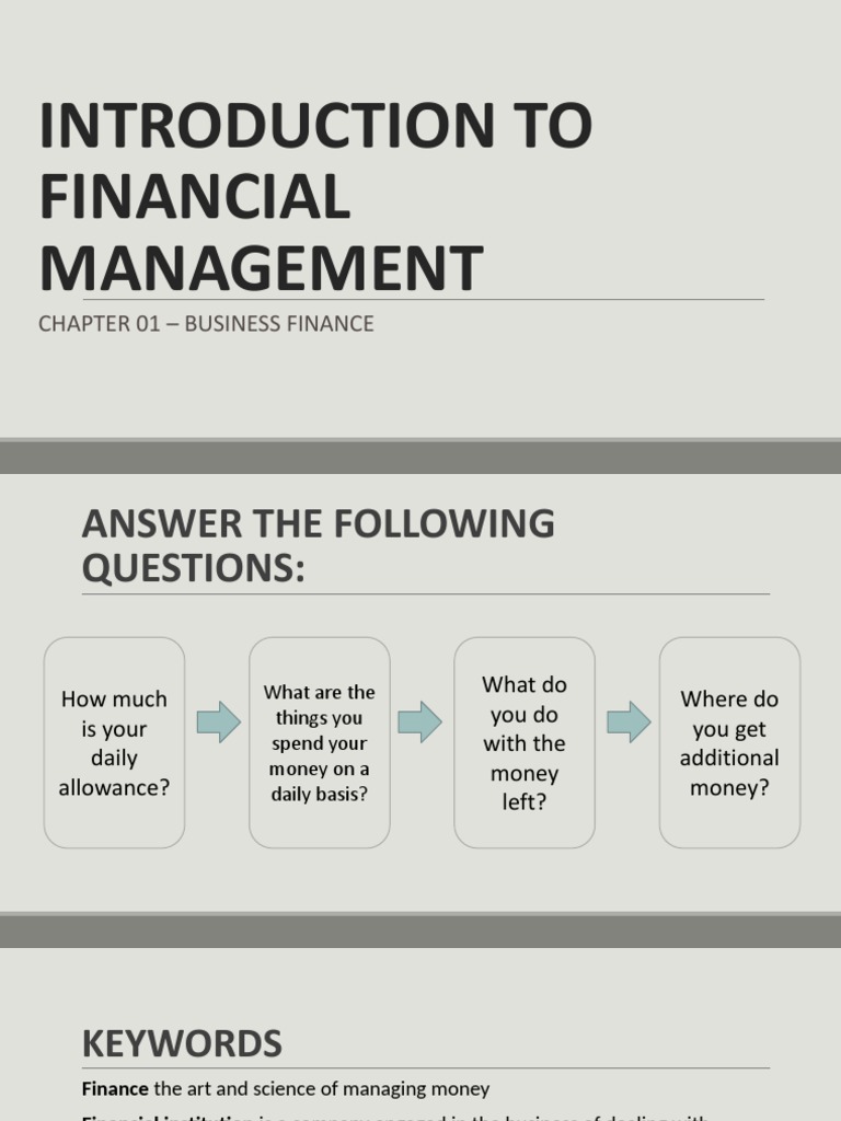 Chapter 1 Introduction To Financial Management | PDF | Equity (Finance) | Stocks