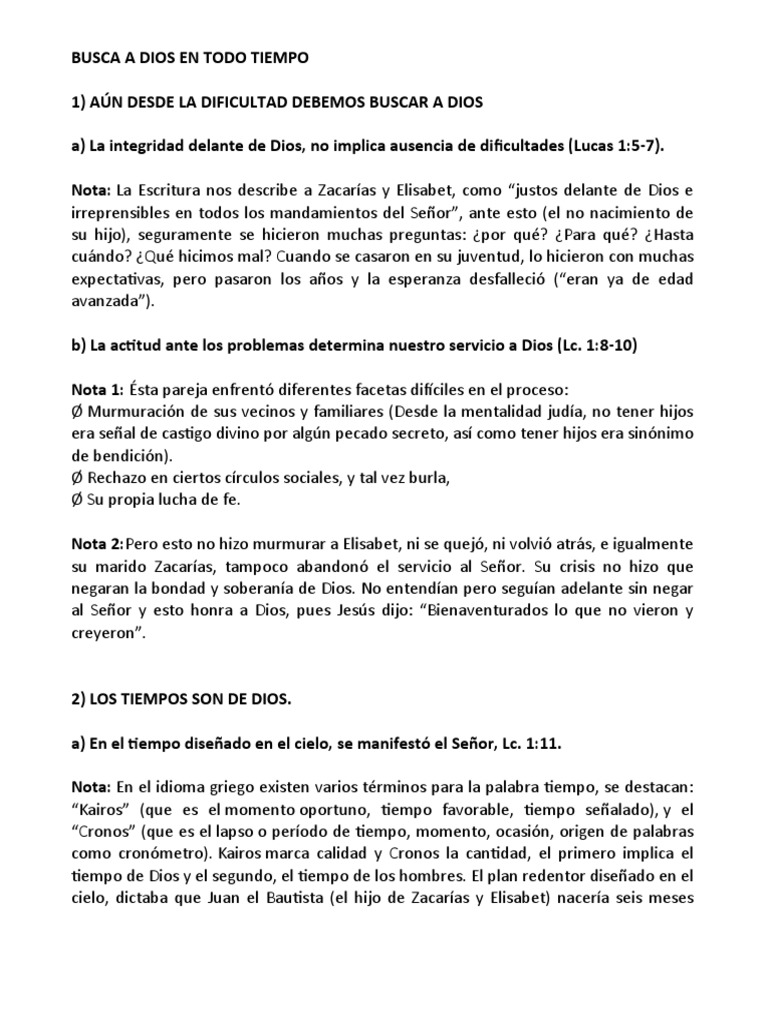 Busca A Dios en Todo Tiempo | Descargar gratis PDF | Oración | Jesús