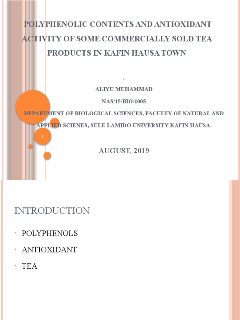 Aliyu Muhammad Slide | PDF | Polyphenol | Flavonoid