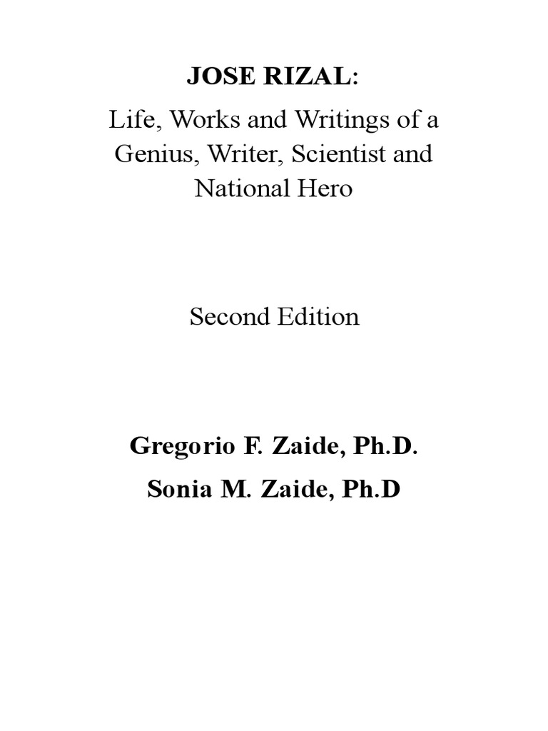 JOSE RIZAL Life, Works and Writings of A Genius, Writer, Scientist and ...