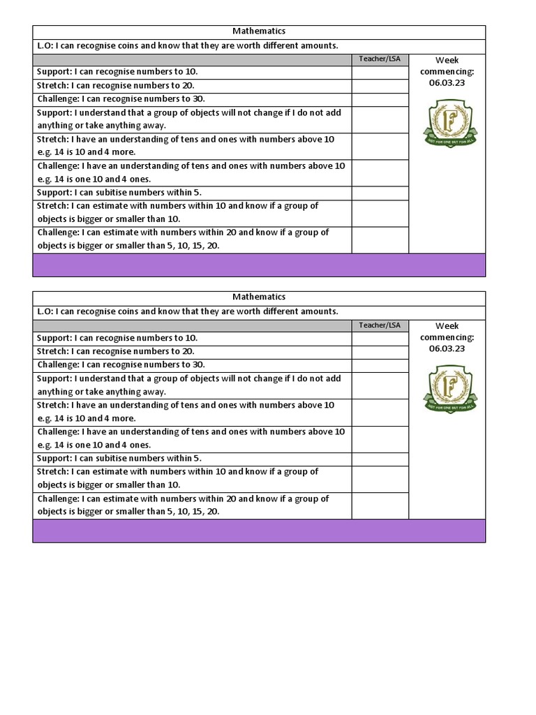 Learning Ladder Maths WK 3 PDF | PDF