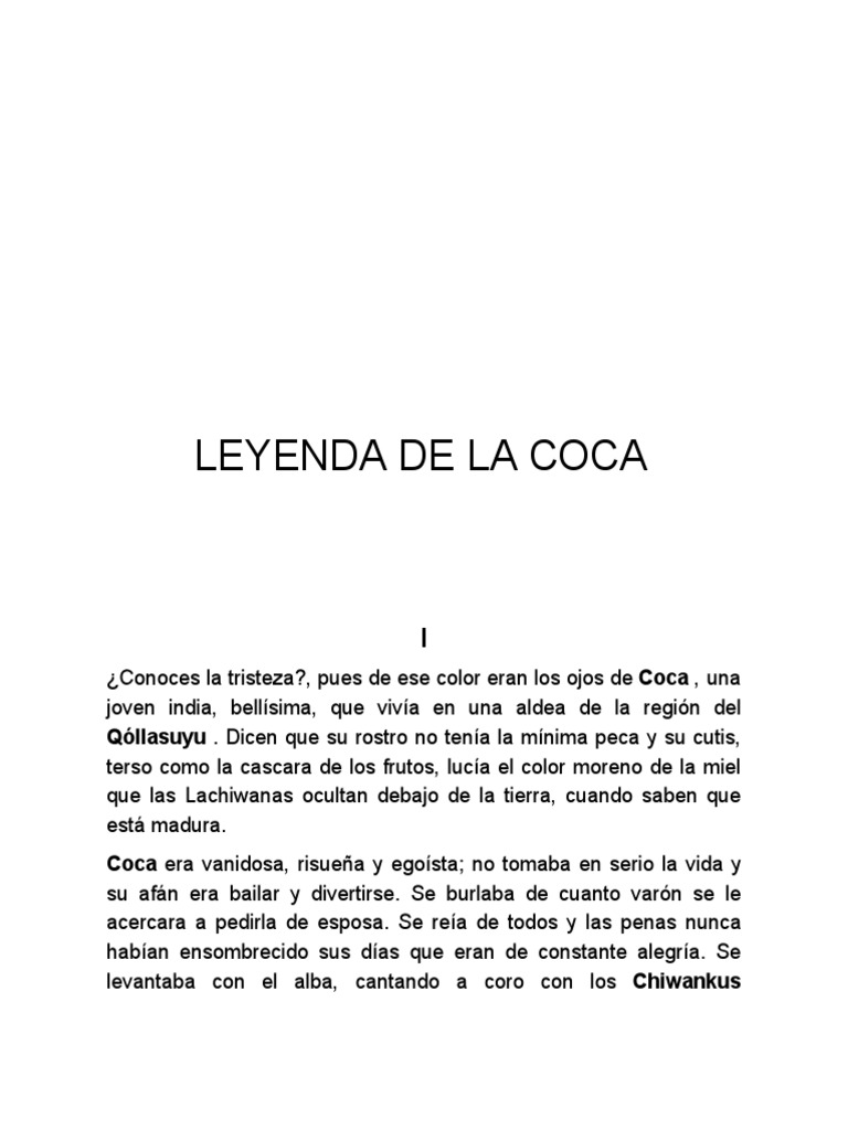 Text - La Leyenda de La Coca | PDF | Clásicos