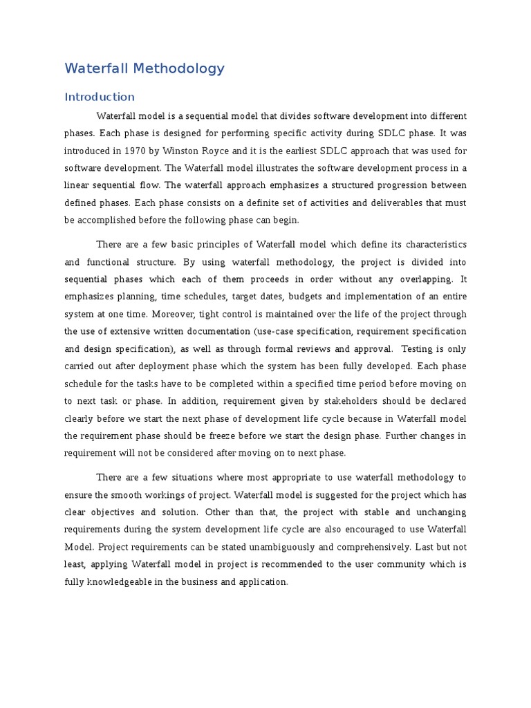 Waterfall Methodology for Food Ordering System | PDF | Software Testing ...