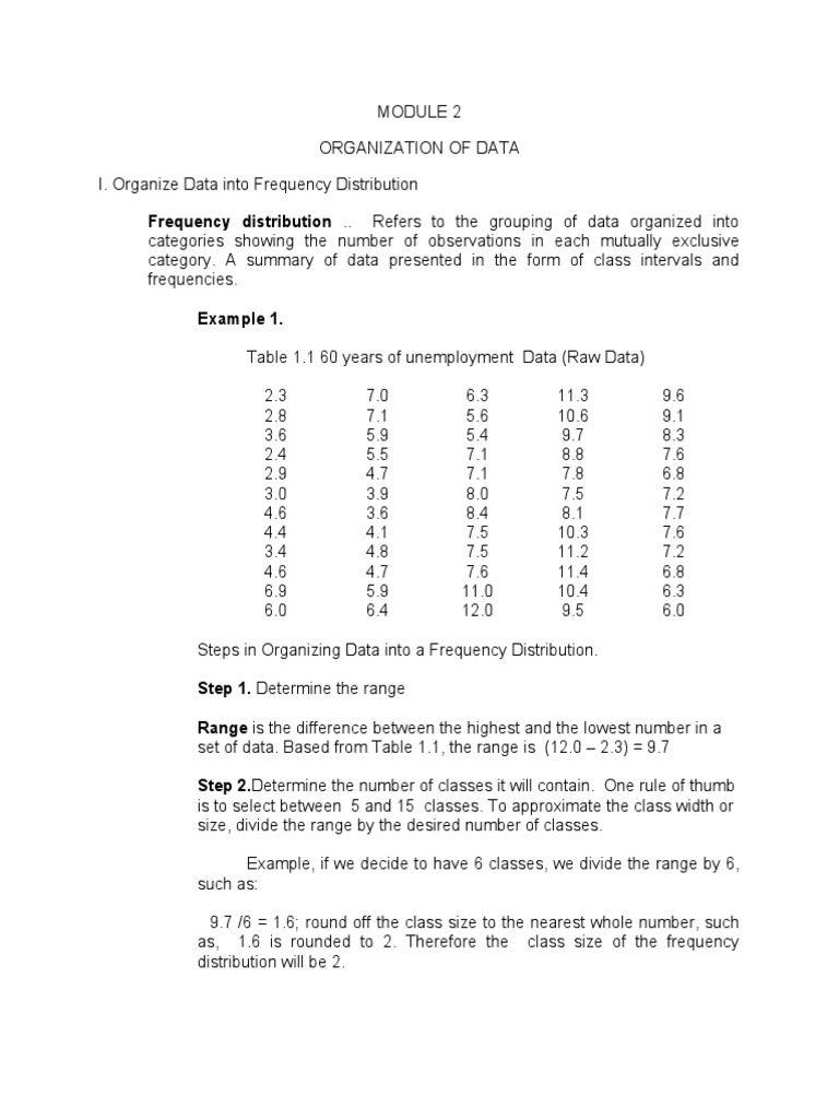 Module 2 Organization of Data | PDF