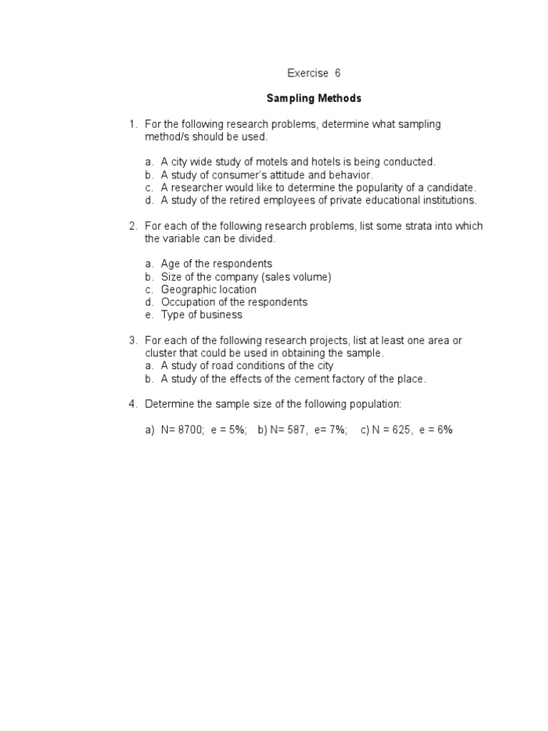 Sampling Methods | PDF
