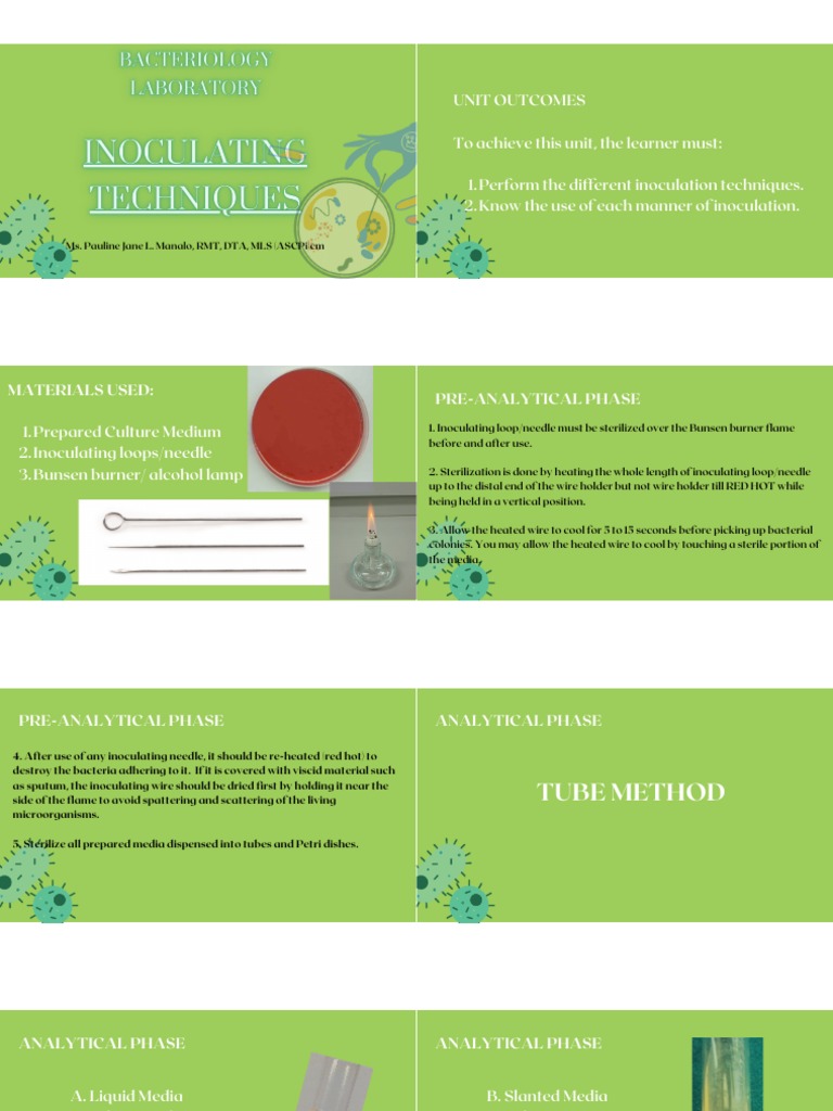 Inoculating Techniques Lab | PDF | Laboratories | Microbiology
