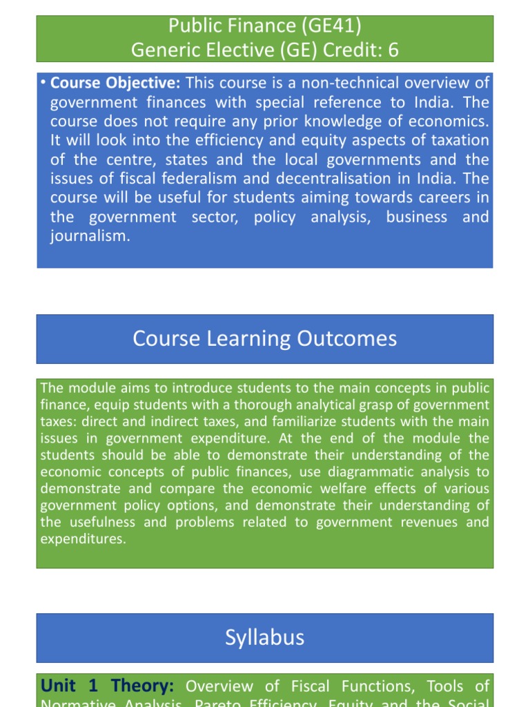 Unit-1-Introduction To Public Finance | PDF