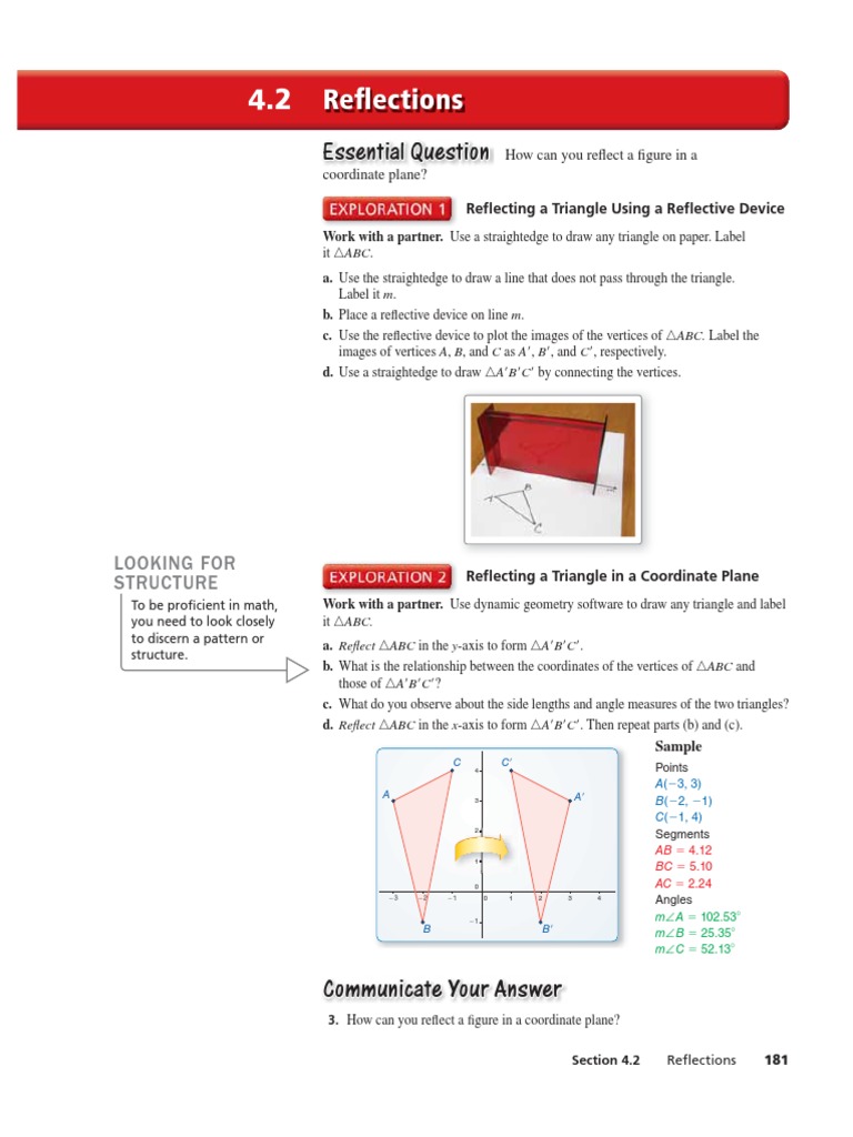 Reflection Pdf Cartesian Coordinate System Triangle