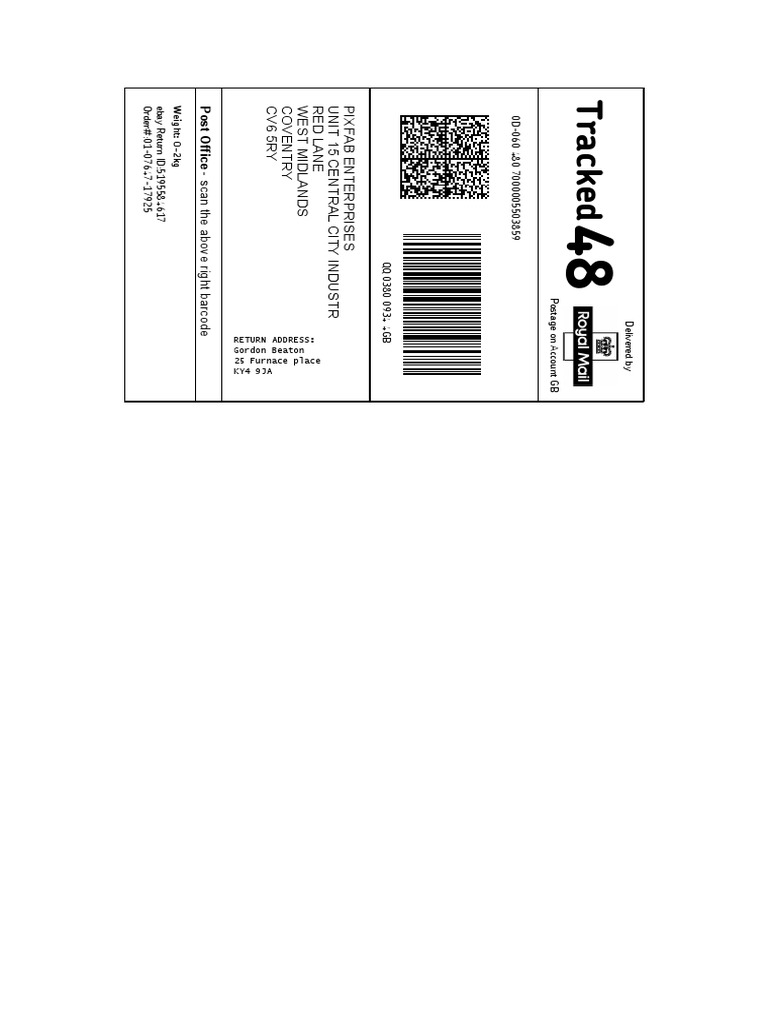 Return Address: Gordon Beaton 25 Furnace Place Ky4 9ja | PDF