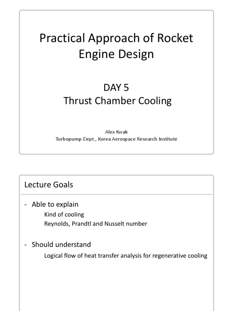 Lecture 5 Thrust Chamber Cooling | PDF | Heat Transfer | Convection