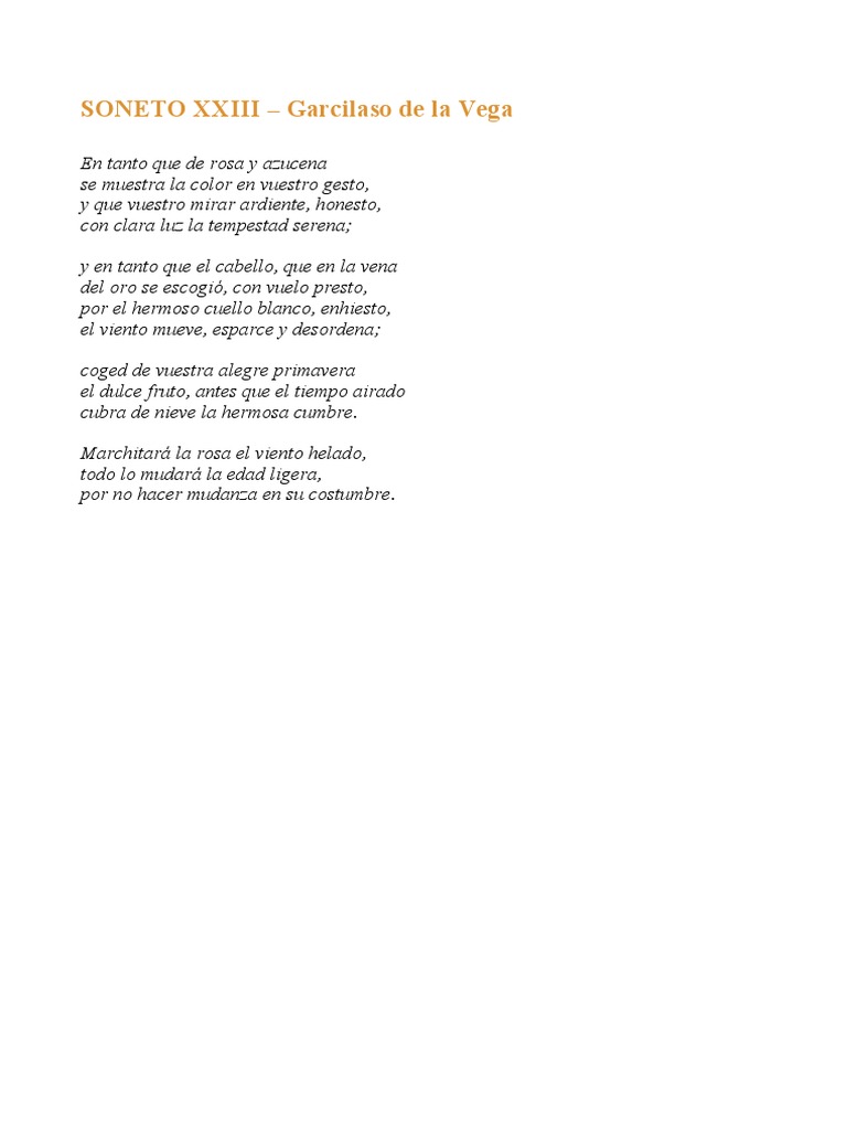 Soneto Xxiii | PDF | Historia
