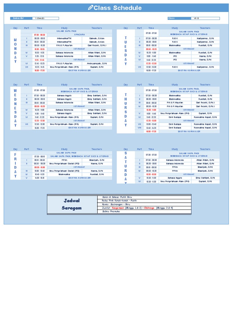 Class Schedule | PDF