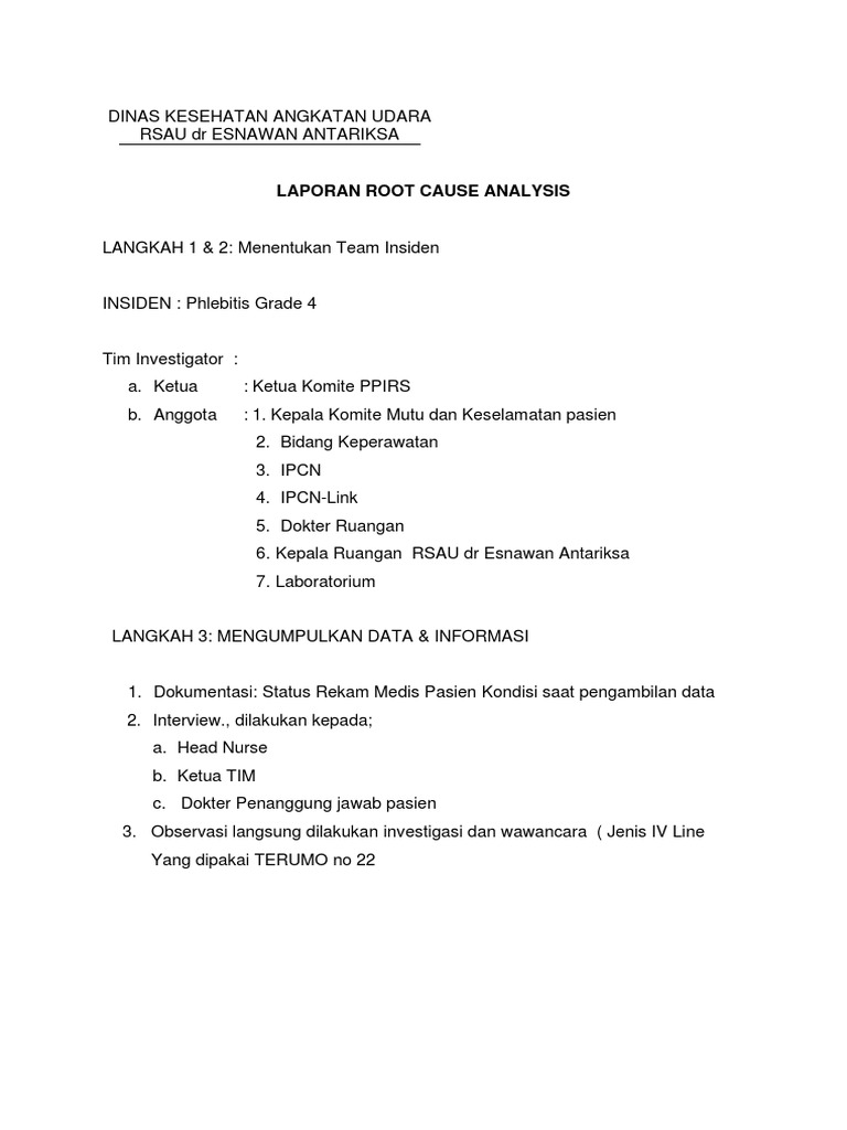 Analisis Akar Penyebab Phlebitis IV | PDF