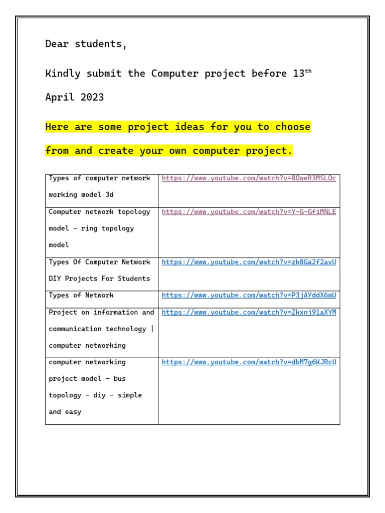 Grade 8 Computer Project | PDF