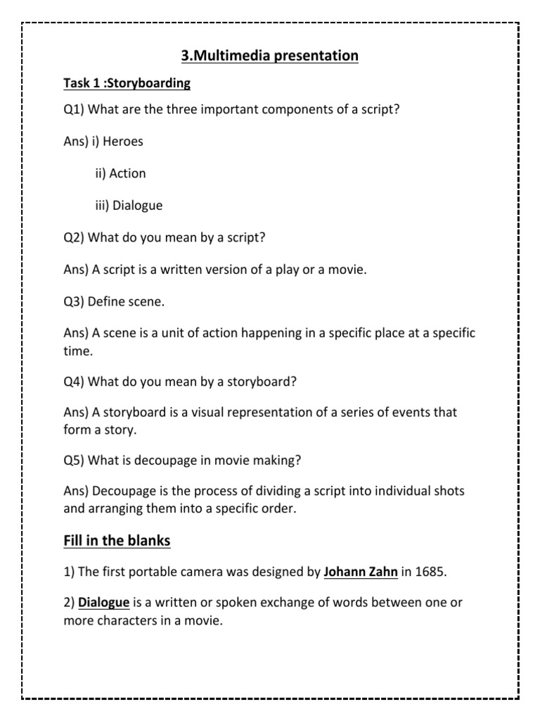 Grade 8 Task 1 Storyboarding PDF | PDF