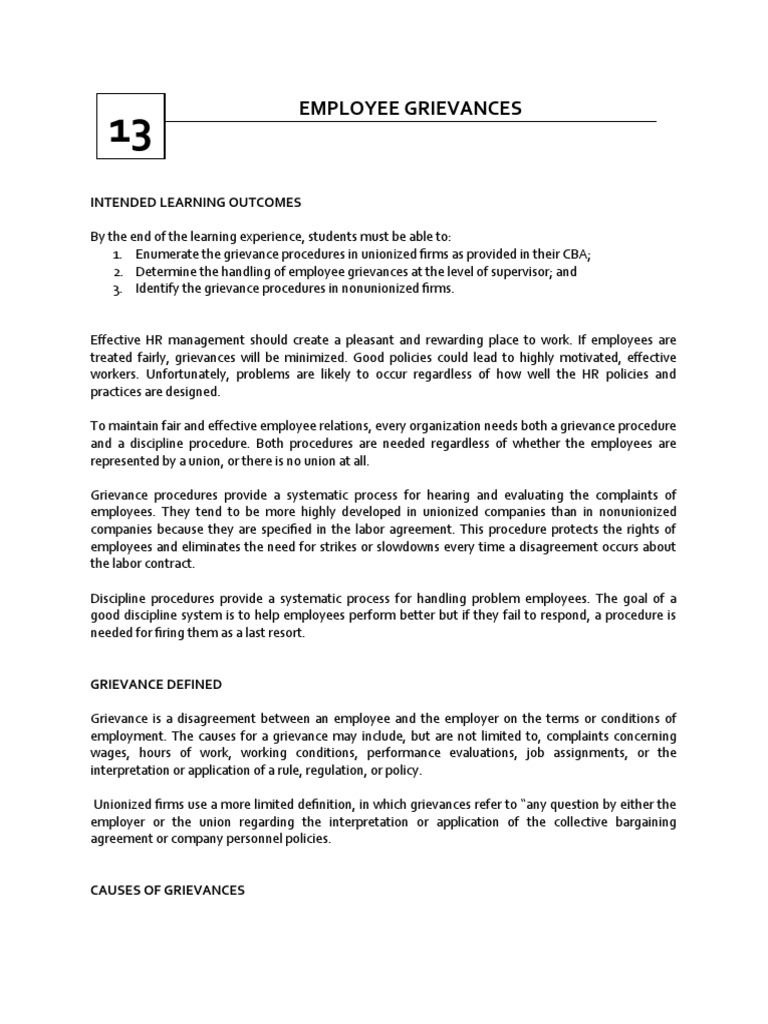Employee Grievance Procedures | PDF | Employment | Arbitration