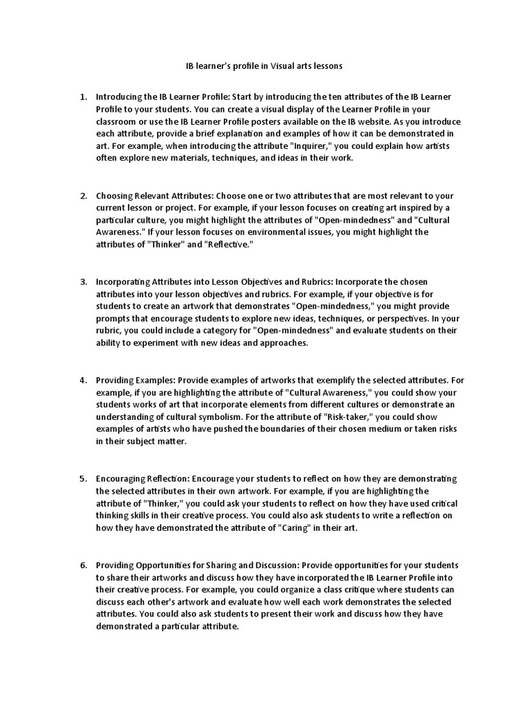 IB Visual Arts With Examples | PDF | Essays | Critical Thinking