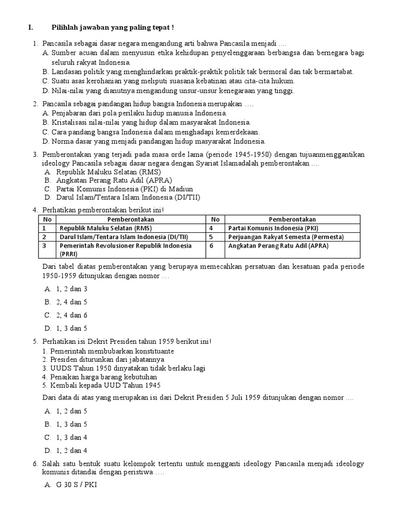 Soal PAS PKN Kelas 9 | PDF