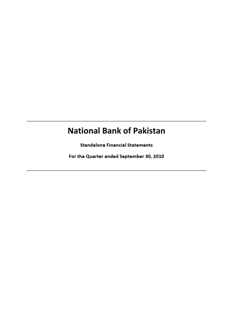 National Bank of Pakistan: Standalone Financial Statements For The ...