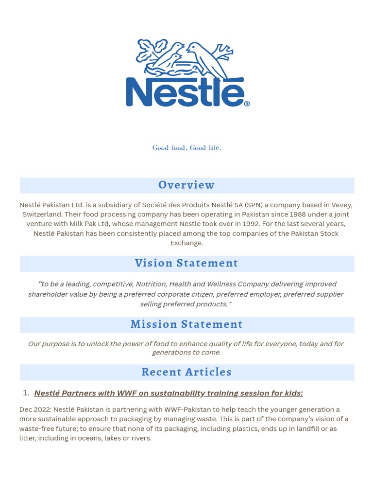 Nestlé Pakistan | PDF | Nestlé | Economies