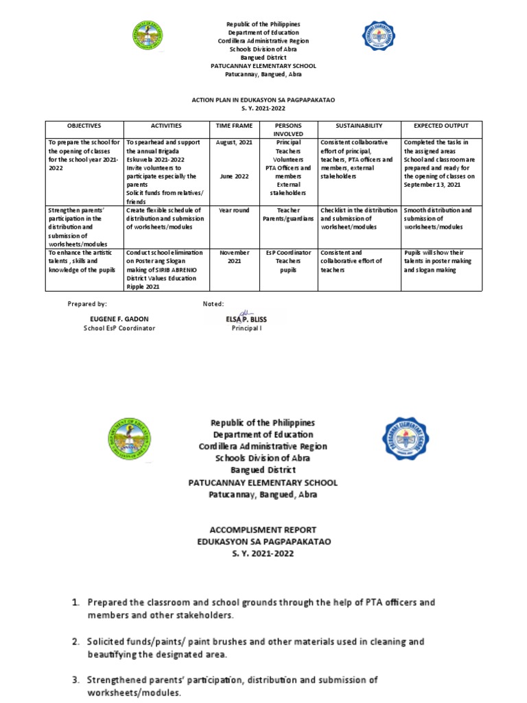 Action Plan | PDF | Teachers | Cognition