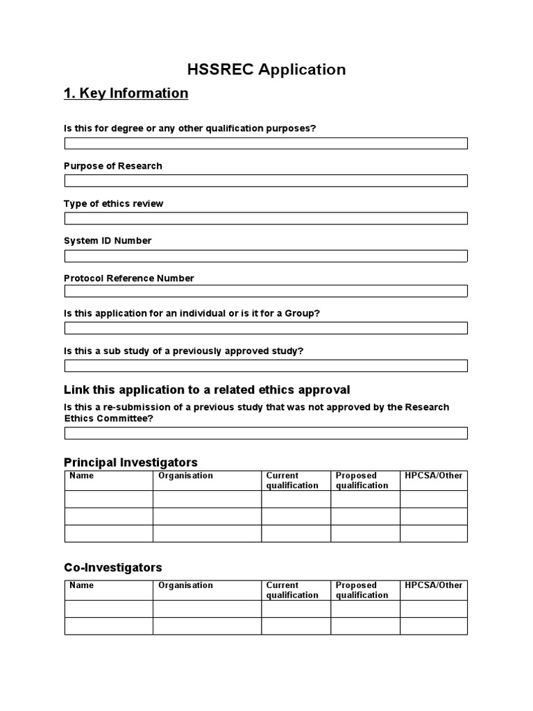 HSSREC Form 18 Application Guide | PDF | Conflict Of Interest ...