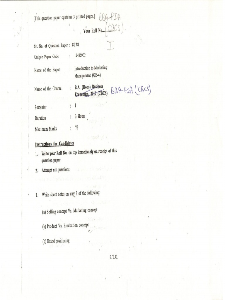 BBA-FIA (CBCS) Semester I 2017 PDF | PDF