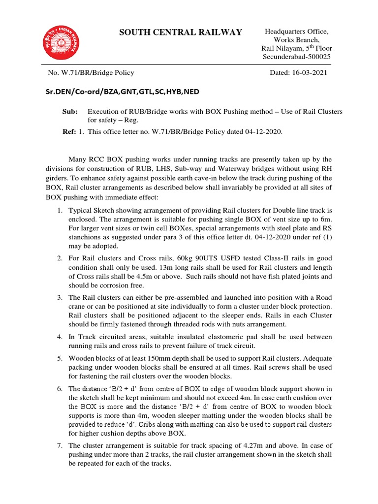 Rail Cluster Safety in BOX Pushing | PDF | Rail Transport | Building ...