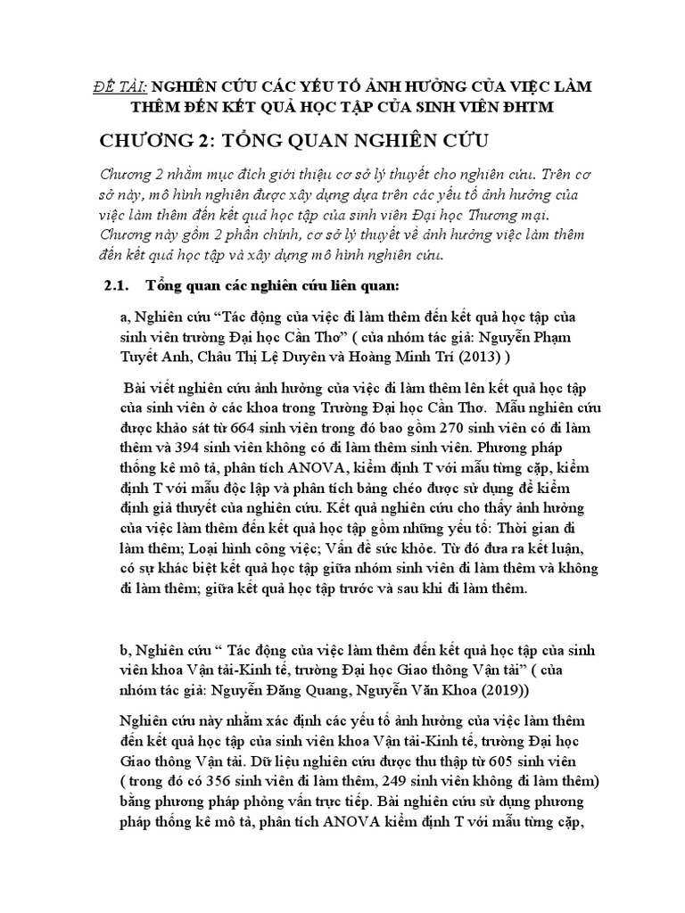 Chương 2. T NG Quan Nghiên C U | PDF