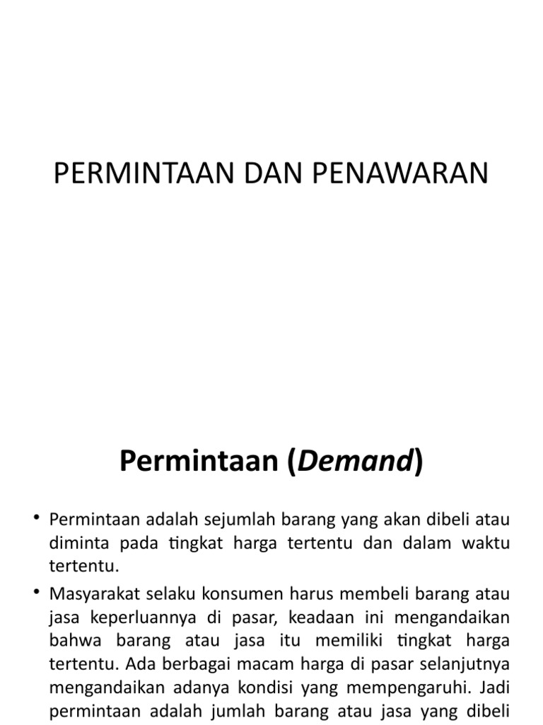 Permintaan Dan Penawaran | PDF