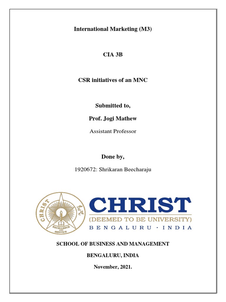 International Marketing CIA 3B | PDF