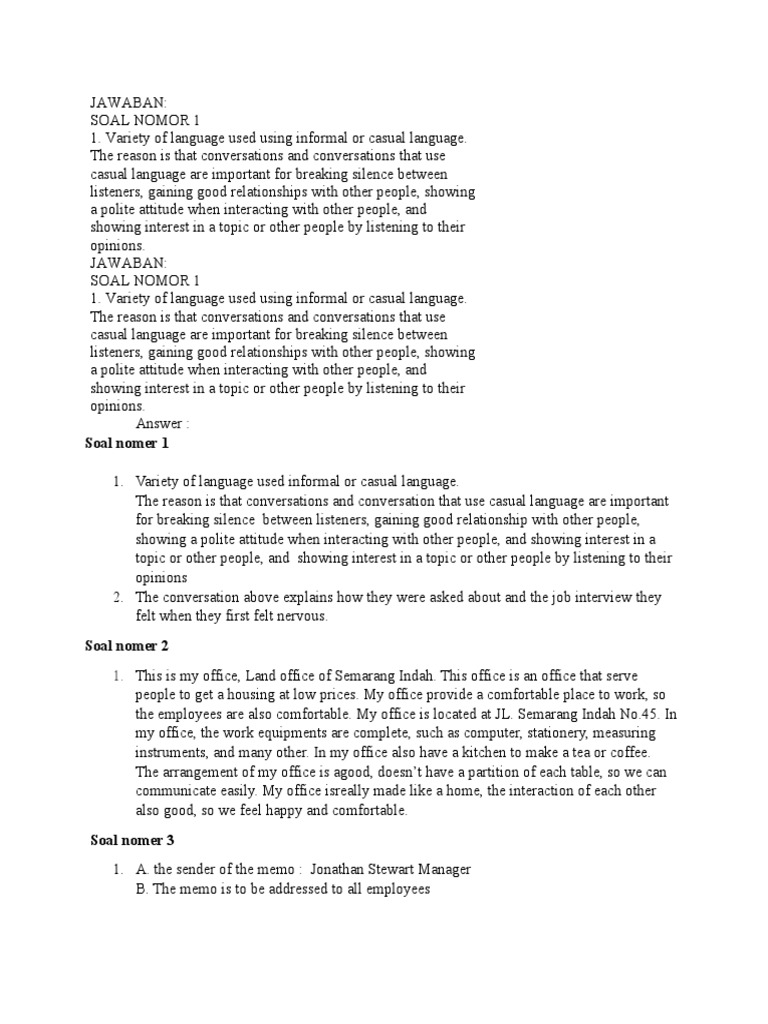 Soal Nomer 1 | PDF | Human Communication | Communication