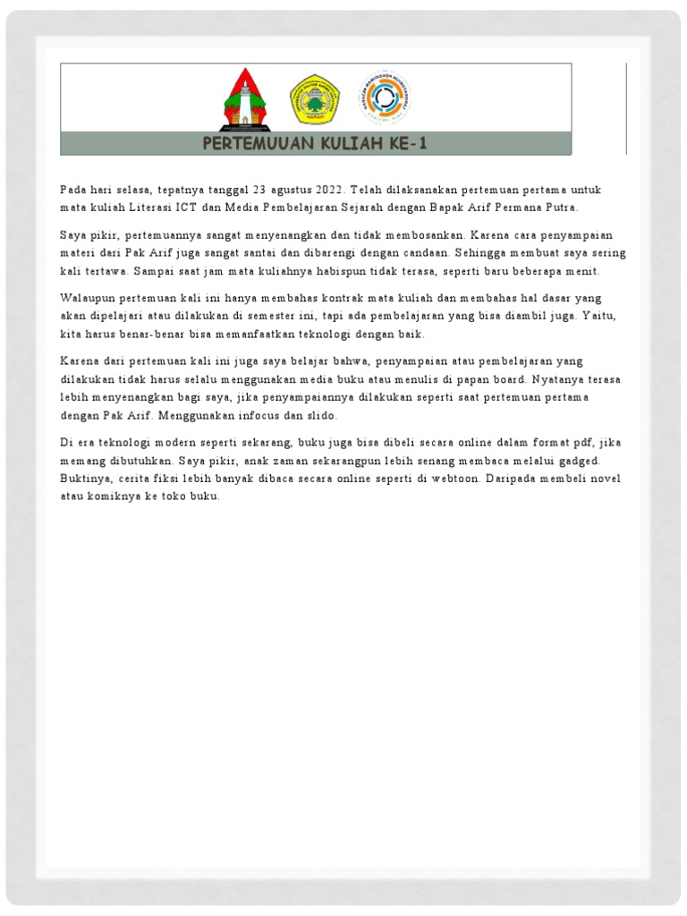 Essay Ict - Desma Febrianti (1a) | PDF