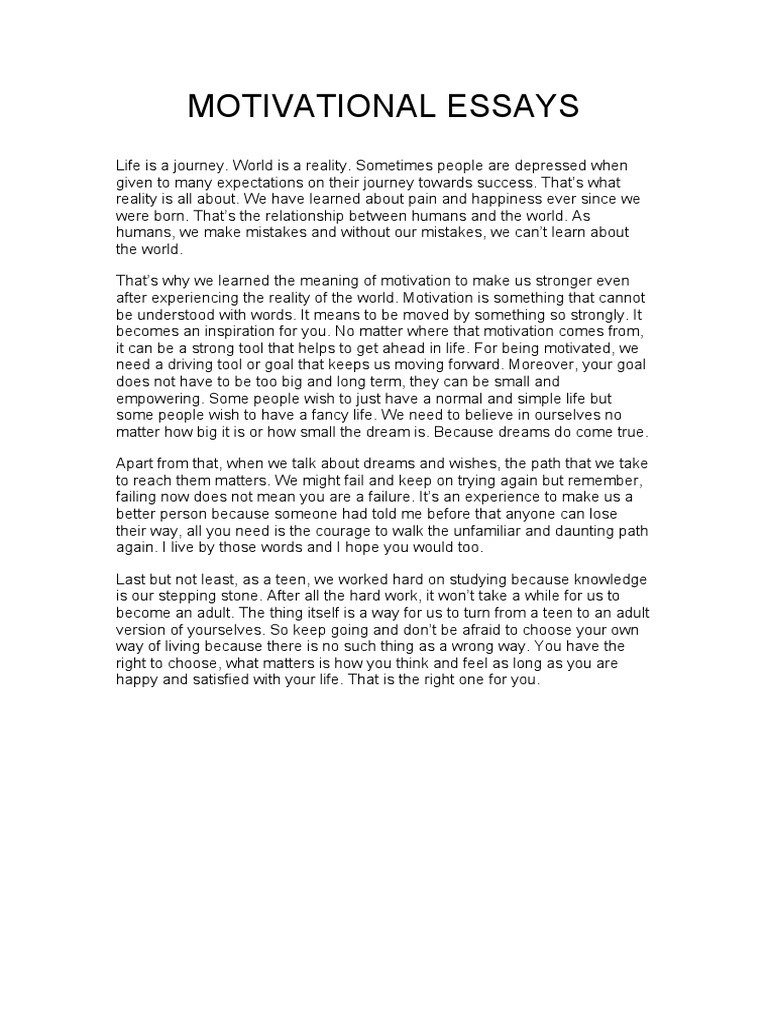 Motivational Essays | PDF