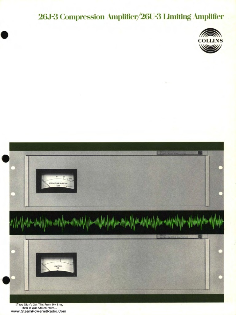 Collins 26J-3 Compression Amplifier and 26U-3 Limiting Amplifier Catalog Circa 1969 | PDF ...