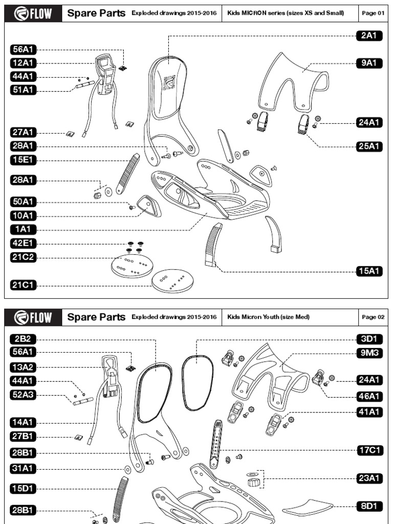 15-16 FLOW SpareParts Exploded-View Drawings | PDF | Manufactured Goods