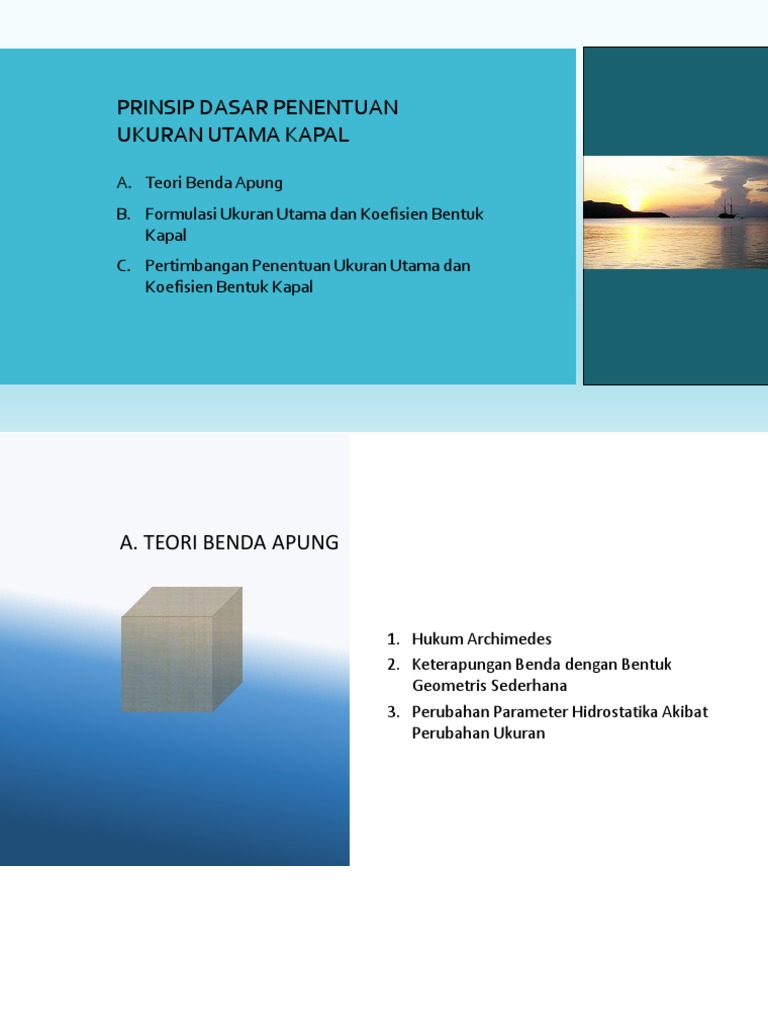 Prinsip Dasar Pemilihan Ukuran Utama Kapal PDF | PDF