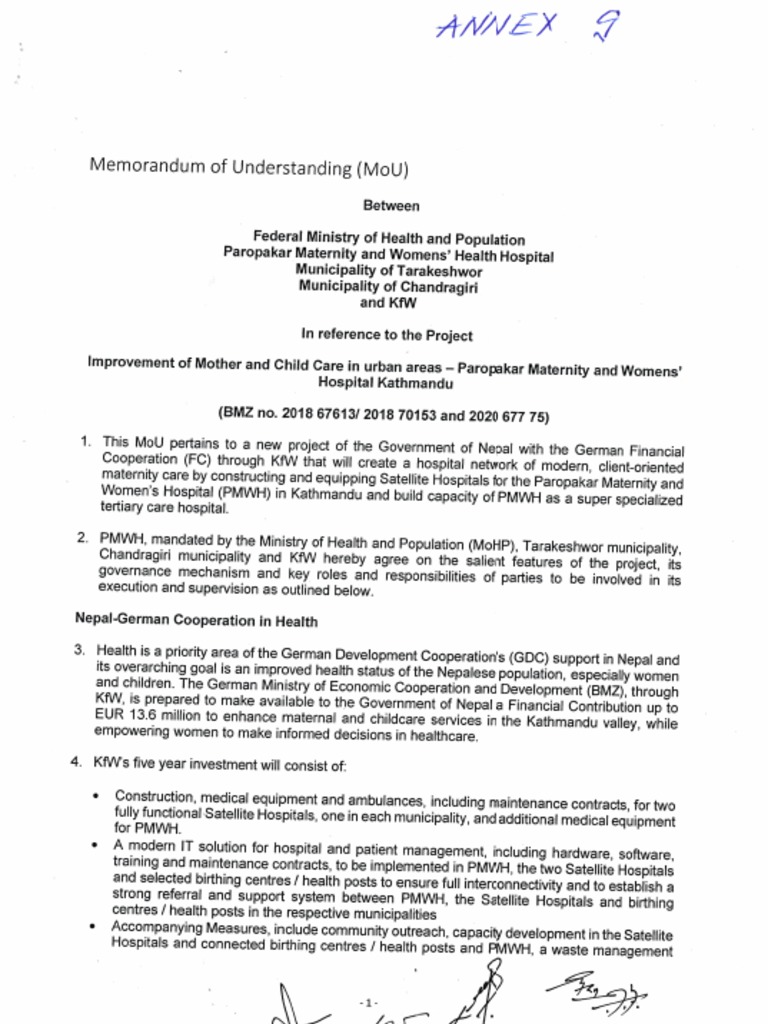 Annex 7 Memorandum of Understanding | PDF