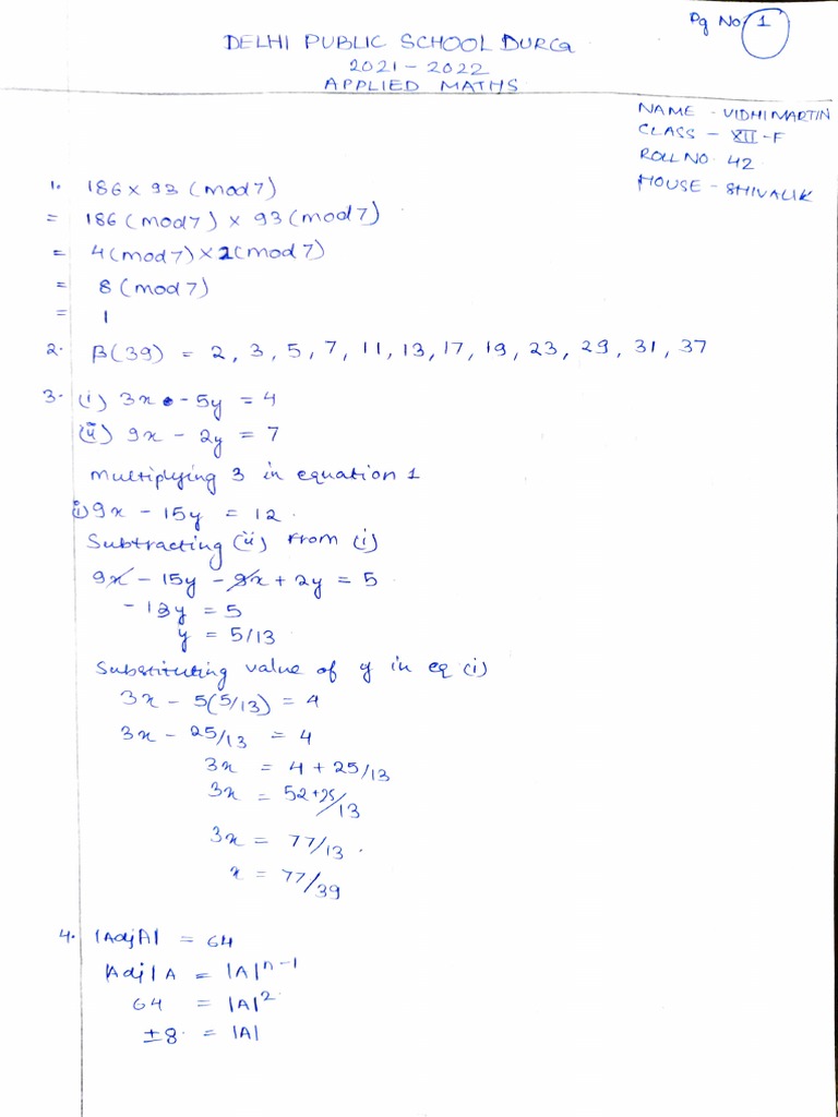 Math Test Sheet | PDF