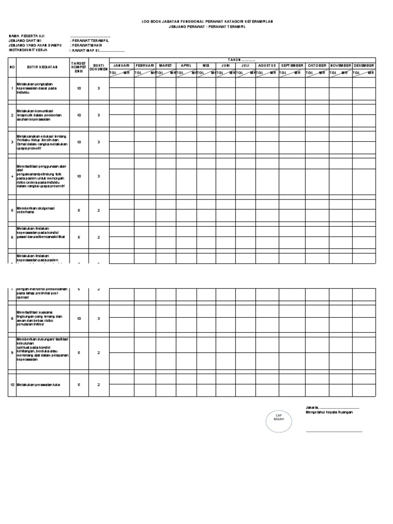 Log Book Perawat Rawat Inap | PDF