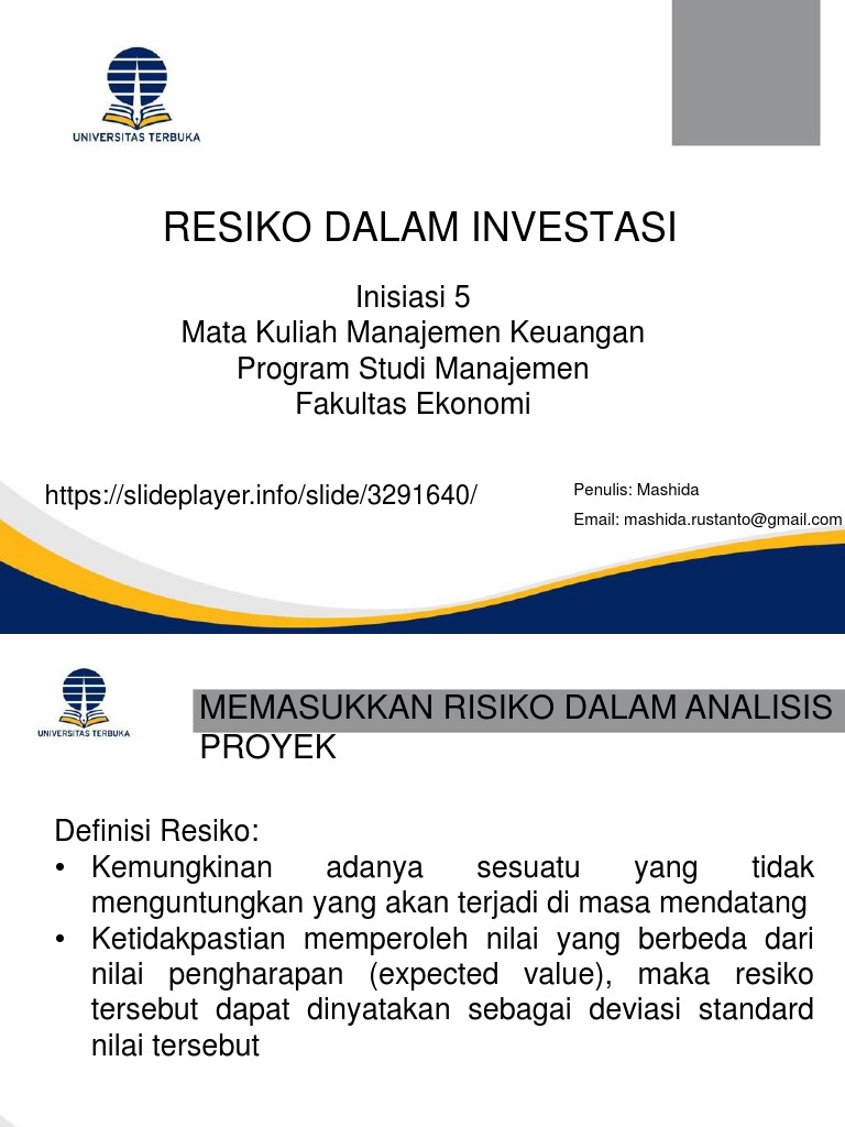 Memahami Risiko dalam Investasi | PDF