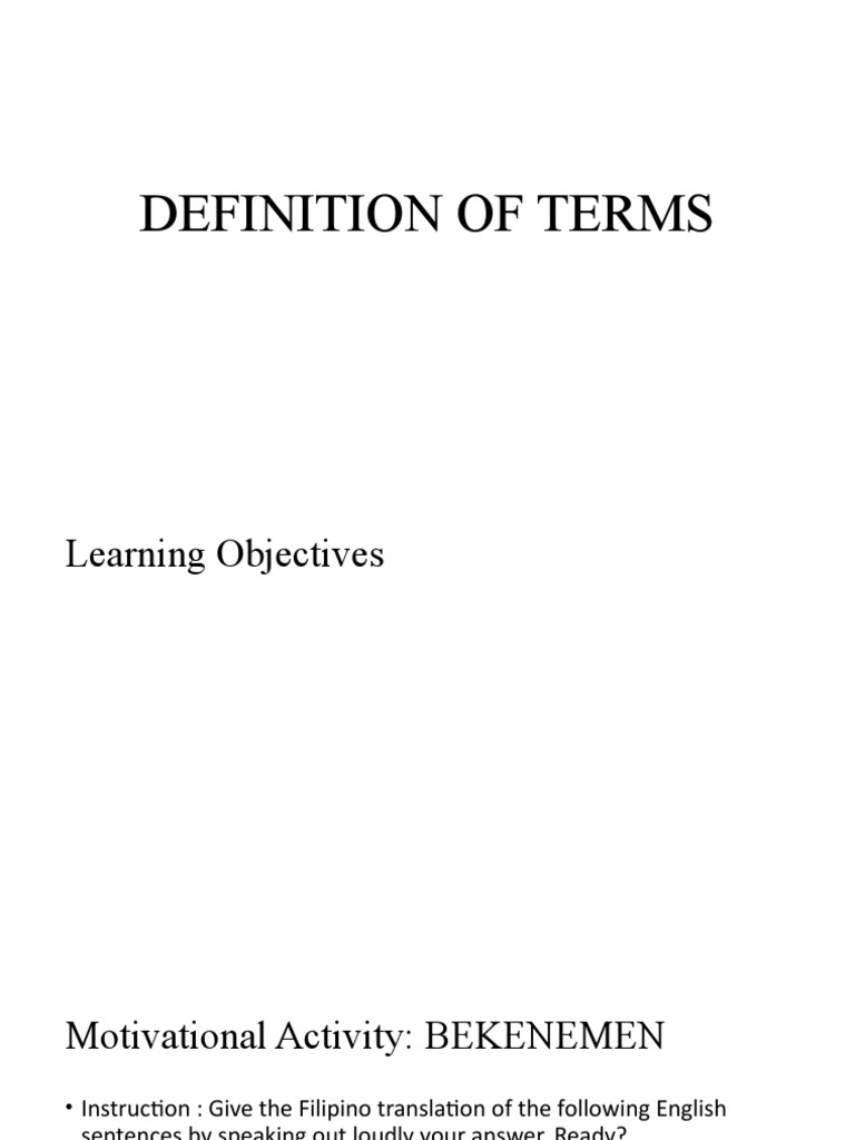 DEFINITION OF TERMS - pr1 - 2022-2023 | PDF | Career & Growth | Language Arts & Discipline